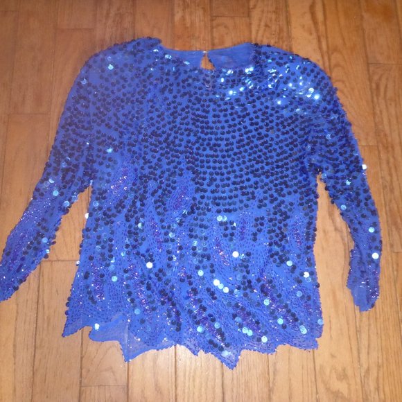 Tops | Womans Super Sparkly Fun Evening Top W Sequins Beads | Poshmark